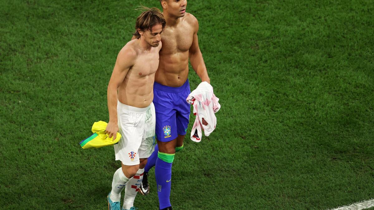 Why did Modric and Casemiro swap shirts at half-time of FIFA World Cup quarterfinal clash ...